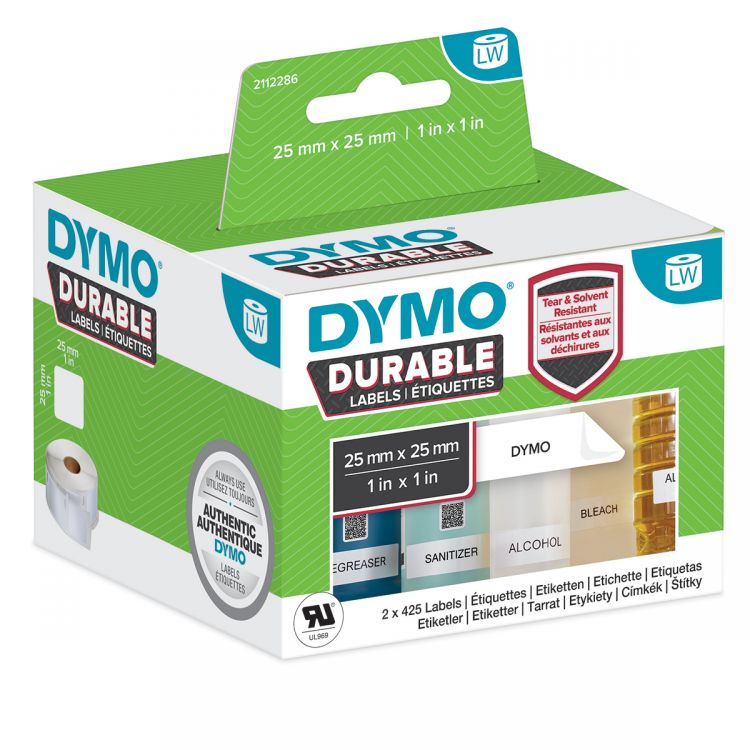 Dymo 1933083 LabelWriter Durable square multi-purpose 25x25mm Black on ...