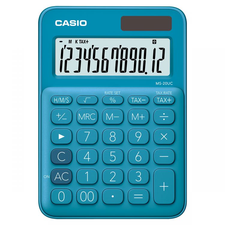 Casio MS-20UC Compact Desk Calculator Blue | Code: 29016J | OfficePad.co.uk