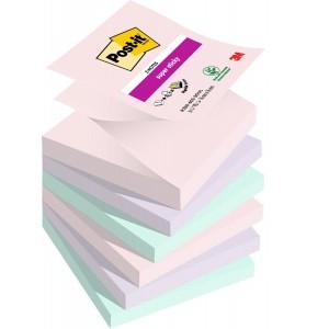 Post-It Super Sticky Z-Notes 76x76mm Carnival Colours [Pack of 6]