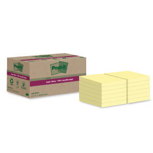 Post-It Super Sticky 100% Recycled Notes 47.6x47.6mm Canary Yellow ...