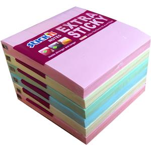 Value StickN Extra Sticky Removable Notes 76x76mm Pastel Assorted [Pack ...