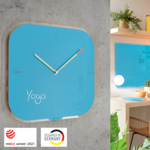 Leitz Cosy Silent Glass Wall Clock Calm Blue