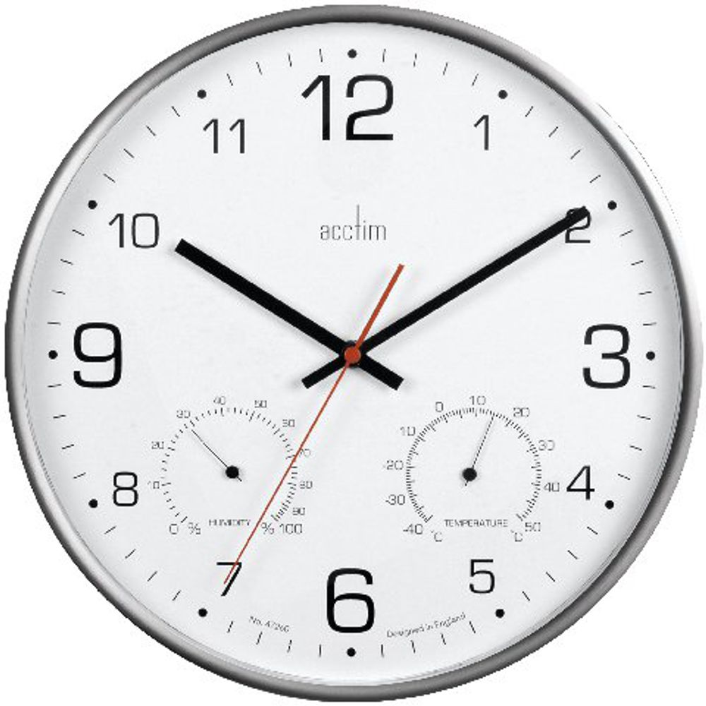 Acctim Kalendar Wall Clock with Digital Date 270mm Diameter Silver ...