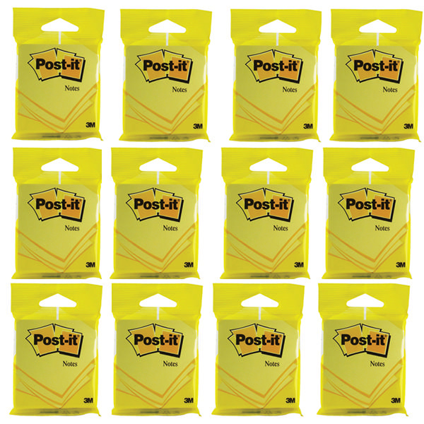 3M Post-It Note 76mmx76mm Yellow [Pack of 12] | 6820YEL