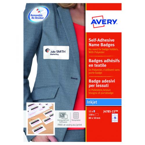 Avery Self-Adhesive Name Badges 80x50mm [Pack of 150] | J4785-15
