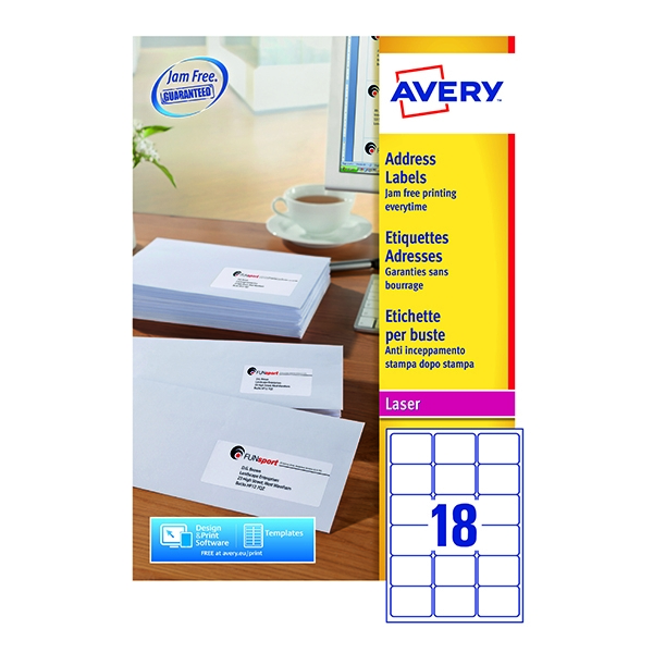 Avery Laser Labels L7161-250 18/Sheet [Pack of 250 Sheets] | L7161-250