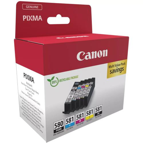 Canon PGI-580/CLI-581 Inkjet Cartridge Multipack PGBK/CMYK 2078C007 ...