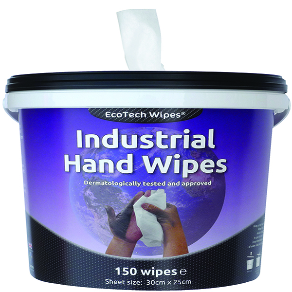 EcoTech Industrial Hand Wipes 300x250mm [Pack of 150] | EBMH150