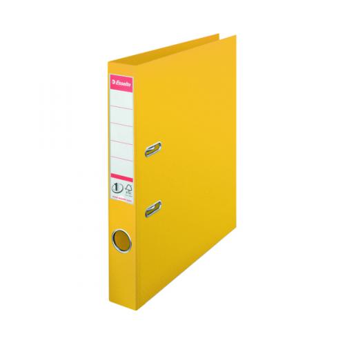 Esselte No1 Plastic Lever Arch File 50mm A4 Yellow [Pack of 10] | 811410