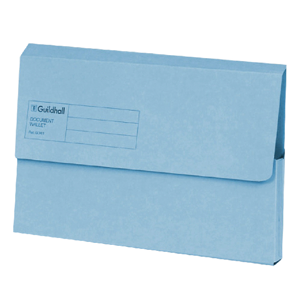 Guildhall Document Wallet Blue 32mm [Pack of 50] | GDW1-BLU