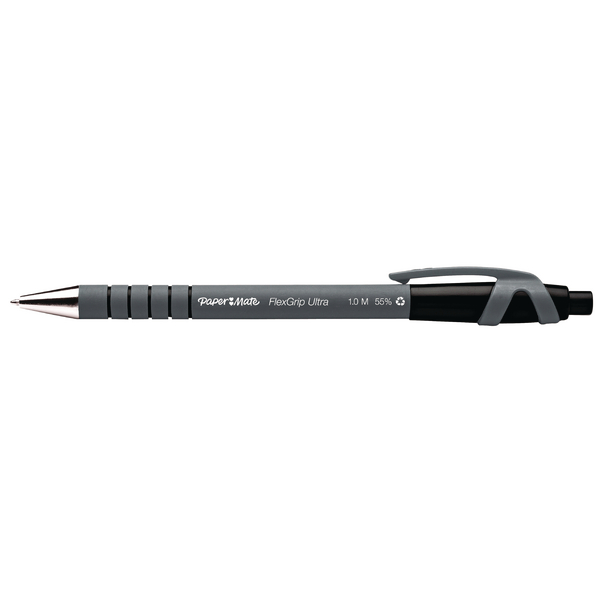 PaperMate Flexgrip Ball Pen Retractable Black [Pack of 12] | 26511