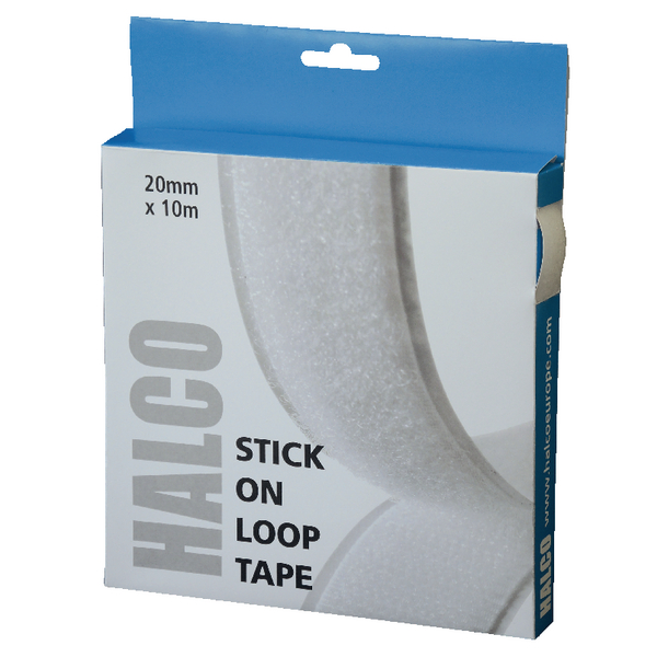 Halco Stick On Loop Roll 20mmx10m White | 20AWL10(BOX)