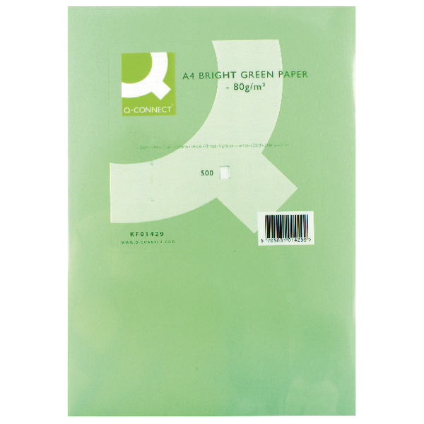Q-Connect Bright Green Copier Paper A4 80g Ream | KF01429