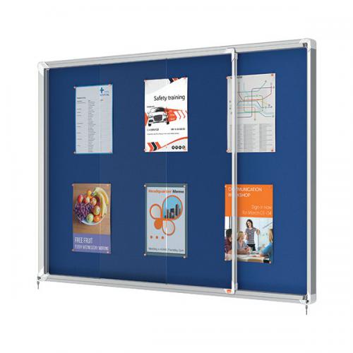 Nobo Premium Plus lockable Notice Board with Blue Felt 18xA4 | 1915334