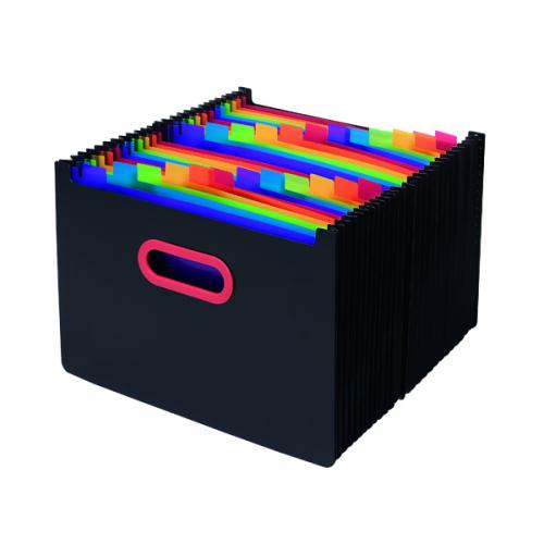 Snopake Desk Expander 24-Part A4 Rainbow and Black | 15852