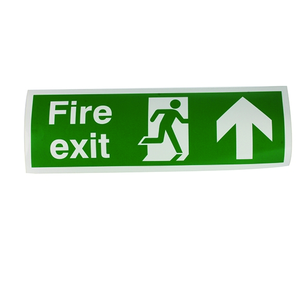Safety Sign:Fire Exit Up 150x450mm Self Adhesive | EB09A/S
