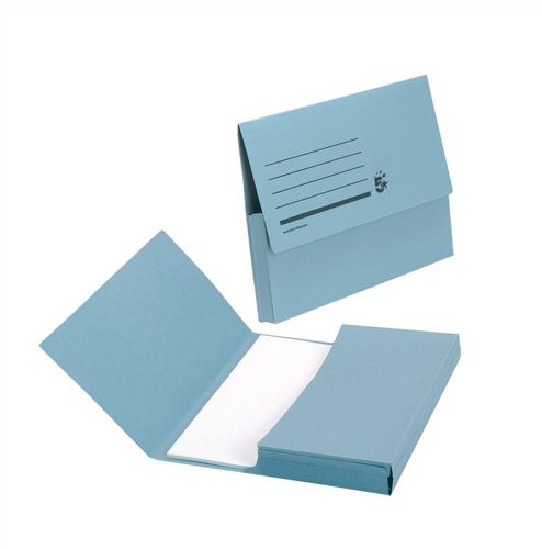 Value Document Wallet Manilla Foolscap Half Flap 285GSM Blue (Pack 50 ...